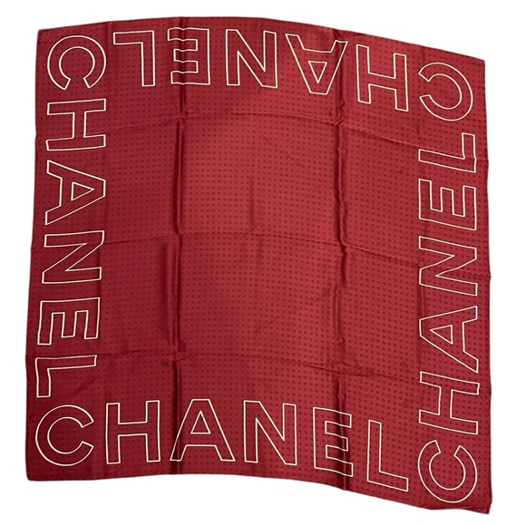 CHANEL | Accessories | Chanel Red Scarf | Poshmark